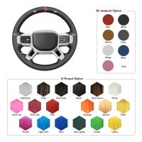 China Handcrafted Genuine Leather Steering Wheel Cover for Land Rover Defender L663 Discovery III L462 2020-2024 Models for sale