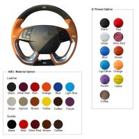 China Car Accessories DIY Design Brown Black Suede Hand Sewing Personalized DIY Steering Wheel Cover For Citroen DS5 DS 4S for sale