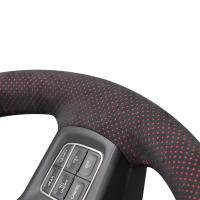 China MEWANT Fashion Anti Skid Backed Athsuede  Hand Sew Car Steering Wheel Cover Non-slip Carbon For Dodge RAM 1500 3500 2013-2018 for sale