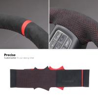 China MEWANT Fashion Anti Skid Backed Athsuede  Hand Sew Car Steering Wheel Cover Non-slip Carbon For Dodge RAM 1500 3500 2013-2018 for sale