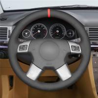 China Custom Black Suede Hand Stitching Steering Wheel Cover for Vauxhall Opel Vectra C Holden Signum 2002 2003 2004 2005 for sale