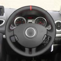 China Hand Stitched Artificial Leather Steering Wheel Cover for Renault Clio 3 for sale