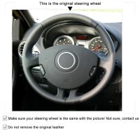 China Hand Stitched Artificial Leather Steering Wheel Cover for Renault Clio 3 for sale