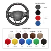 China Car Wrap Genuine Leather Black Custom Steering Wheel Cover For Toyota Corolla iM Auris 2013 2014 2015 2016 2017 2018 2019 for sale