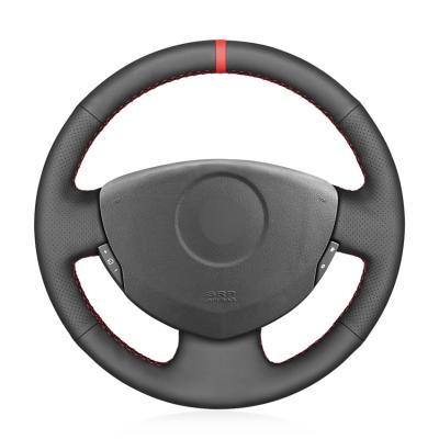 China Hand Stitching Artificial Leather Red Marker Steering Wheel Cover for Renault Clio 2 2001-2005 Dacia Sandero 2008-2012 for sale