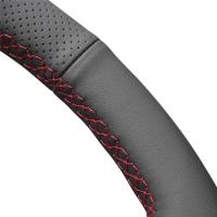 China Hand Stitching Artificial Leather Red Marker Steering Wheel Cover for Renault Clio 2 2001-2005 Dacia Sandero 2008-2012 for sale