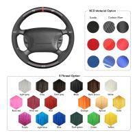 China MEWANT Custom Hand Stitching Black Carbon Fiber Steering Wheel Cover for Ford Mustang 1994-2004 for sale