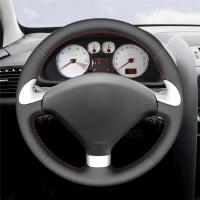 China Custom Hand Stitching Artificial Leather Steering Wheel Cover for Peugeot 307 CC 2004 2005 2006 2007 for sale