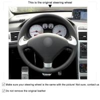 China Custom Hand Stitching Artificial Leather Steering Wheel Cover for Peugeot 307 CC 2004 2005 2006 2007 for sale