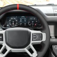 China DIY vegan leather steering wheel cover for Land Rover Defender L663 Discovery L462 2020-2024 customized steering wheel wrap for sale