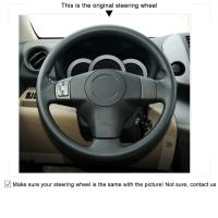 China Suede Leather Black Hand Stitching DIY Steering Wheel Cover For Toyota RAV4 Vios Yaris 2006 2007 2008 2009 2010 2011 2012 2013 for sale