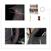 China Black Genuine Leather Customized DIY Car Accessories Steering Wheel Cover For Peugeot 508 SW 508 2008 2009 2010 2011 for sale