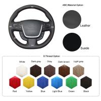China Black Genuine Leather Customized DIY Car Accessories Steering Wheel Cover For Peugeot 508 SW 508 2008 2009 2010 2011 for sale