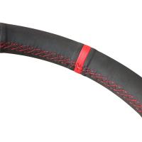 China Hand Stitching Black Suede Steering Wheel Cover Red Marker for Toyota 86 GT86 Subaru BRZ 2016 2017 2018 2019 for sale
