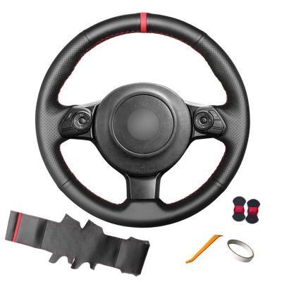 China Custom Hand Sewing Artificial Leather Steering Wheel Cover for Toyota 86 GT86 Subaru BRZ for sale