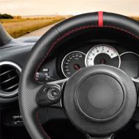 China Custom Hand Sewing Artificial Leather Steering Wheel Cover for Toyota 86 GT86 Subaru BRZ for sale