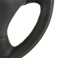 China Hand Sewing Black Suede Genuine Leather Custom Steering Wheel Cover For Peugeot 206 1998 1999 2000 2001 2002 2003 2004 2005 for sale