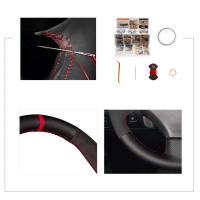 China Genuine Leather Suede Black Unique Design Soft Car Steering Wheel Cover For Peugeot 206 1998 1999 2000 2001 2002 2003 2004 2005 for sale