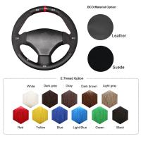 China Genuine Leather Suede Black Unique Design Soft Car Steering Wheel Cover For Peugeot 206 1998 1999 2000 2001 2002 2003 2004 2005 for sale