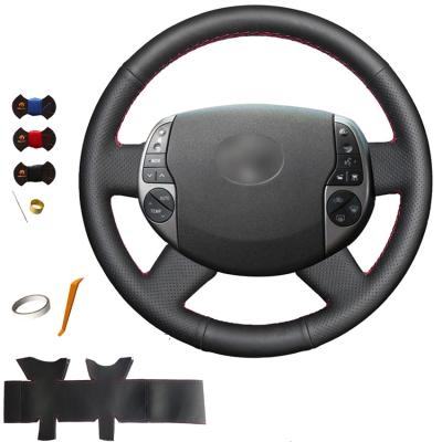 China Custom Hand Sewing Artificial Leather Steering Wheel Cover for Toyota Prius 20 2004 2005 2006 2007 2008 2009 for sale