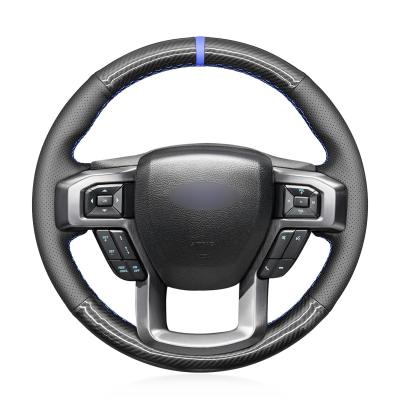 China Custom Hand Stitching Carbon Fiber Steering Wheel Cover for Ford F-150 F150 F-250 F-350 F-450 F-550 F-600 F-650 F-750 for sale