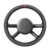 China DIY Hand Stitch Genuine Leather Steering Wheel Cover for for Jeep Wrangler JK 2007 2008 2009 2010 for sale