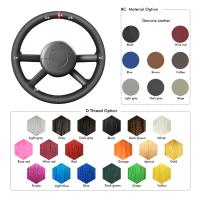 China DIY Hand Stitch Genuine Leather Steering Wheel Cover for for Jeep Wrangler JK 2007 2008 2009 2010 for sale