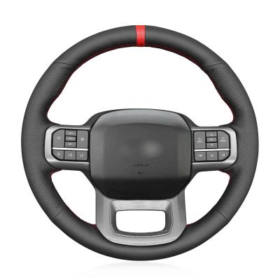 China Custom Hand Stitching Artificial Leather Steering Wheel Cover for Ford F-150 F150 Lightning 2021 2022 2023 for sale