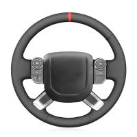 China Car Accessories DIY Genuine Leather Hand Stitching Steering Wheel Cover for Land Rover Discovery 5 III (L462) IV(L405) 2015-2022 for sale