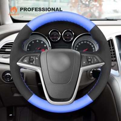 China Blue Artificial Leather Black Suede Custom Car Accessory Steering Wheel Cover For Buick Encore Verano Cascada 2013-2019 for sale