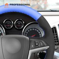 China Blue Artificial Leather Black Suede Custom Car Accessory Steering Wheel Cover For Buick Encore Verano Cascada 2013-2019 for sale