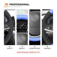 China Blue Artificial Leather Black Suede Custom Car Accessory Steering Wheel Cover For Buick Encore Verano Cascada 2013-2019 for sale