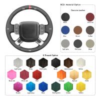 China Car Accessories DIY Genuine Leather Hand Stitching Steering Wheel Cover for Land Rover Discovery 5 III (L462) IV(L405) 2015-2022 for sale