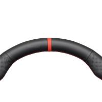 China Custom Durable Hand Stitching Black PU Leather Steering Wheel Cover for Dodge RAM 1500 3500 2013 2014 2015 2016 2017 2018 for sale