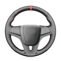 China Hand Sewing Carbon PU Leather Steering Wheel Cover for Chevrolet Holden Cruze Aveo Orlando Ravon R4 for sale