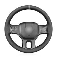 China Custom Hand Stitching PU Leather Steering Wheel Cover for Dodge RAM 1500 3500 2013 2014 2015 2016 2017 2018 for sale