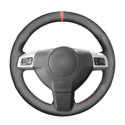 China Custom Black Suede Hand Stitching Wrap Steering Wheel Cover for Vauxhall Opel Holden Astra H Corsa Zaflra B Signum Vectra C for sale