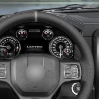 China Custom Hand Stitching PU Leather Steering Wheel Cover for Dodge RAM 1500 3500 2013 2014 2015 2016 2017 2018 for sale