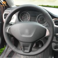 China Car Accessories Mewant Hand Sewn Faux Leather Steering Wheel Cover for Peugeot 301 for sale
