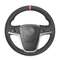 China Custom Hand Sewing Black Suede Steering Wheel Cover for Vauxhall Opel Mokka Insignia Astra J Meriva Zafira C for sale