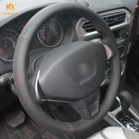 China Car Accessories Mewant Hand Sewn Faux Leather Steering Wheel Cover for Peugeot 301 for sale