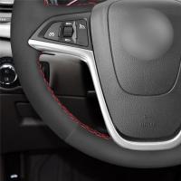 China Custom Hand Sewing Black Suede Steering Wheel Cover for Vauxhall Opel Mokka Insignia Astra J Meriva Zafira C for sale