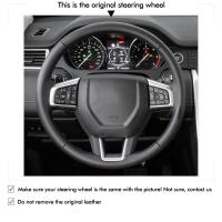 China Accessories of Cars Hand Stitched Genuine Leather Steering Wheel Cover for Land Rover Discovery Sport (L550) 2015-2019 for sale