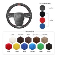 China Custom Hand Sewing Black Suede Steering Wheel Cover for Vauxhall Opel Mokka Insignia Astra J Meriva Zafira C for sale