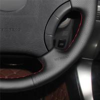 China Hand Stitched Artificial Leather Steering Wheel Cover for Toyota Land Cruiser Prado 120 Tacoma 4Runner Hilux Highlander Sequoia for sale