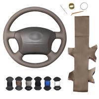 China Hand Sewing Artificial Leather Steering Wheel Cover Wrap for Toyota Land Cruiser Prado 120  Land Cruiser Tacoma 4Runner for sale