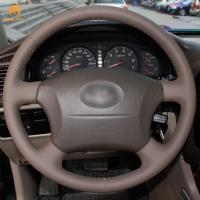 China Hand Sewing Artificial Leather Steering Wheel Cover Wrap for Toyota Land Cruiser Prado 120  Land Cruiser Tacoma 4Runner for sale