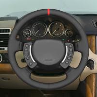 China Custom High-quality Hand Stitch Black Leather Cool Style Steering Wheel Cover for Land Rover Range Rover III(L322) 2002-2012 for sale