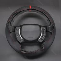 China Custom High-quality Hand Stitch Black Leather Cool Style Steering Wheel Cover for Land Rover Range Rover III(L322) 2002-2012 for sale