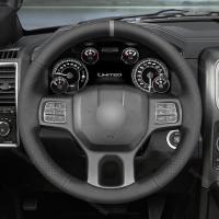 China Custom Hand Stitching Leather Steering Wheel Cover for Dodge RAM 1500 3500 2013 2014 2015 2016 2017 2018 for sale